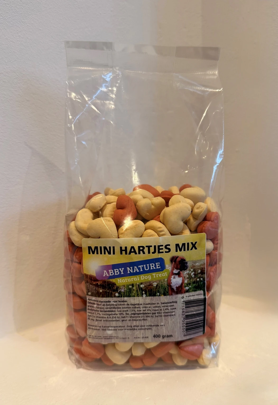 Abby Nature mini hartjes mix 400 gram - Van Noord's Dierenvoeders