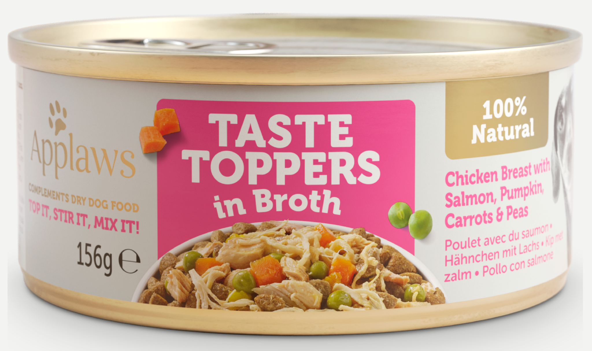 Applaws blik kippenborst met zalm & groenten in broth hondenvoer 156 ...