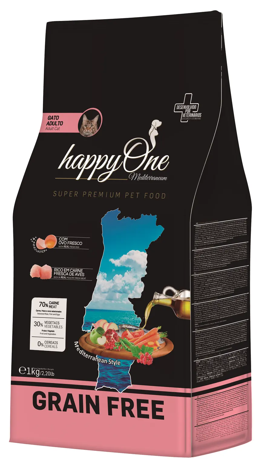 HappyOne mediterraneum cat adult fresh chicken 1 kg - Van Noord's ...