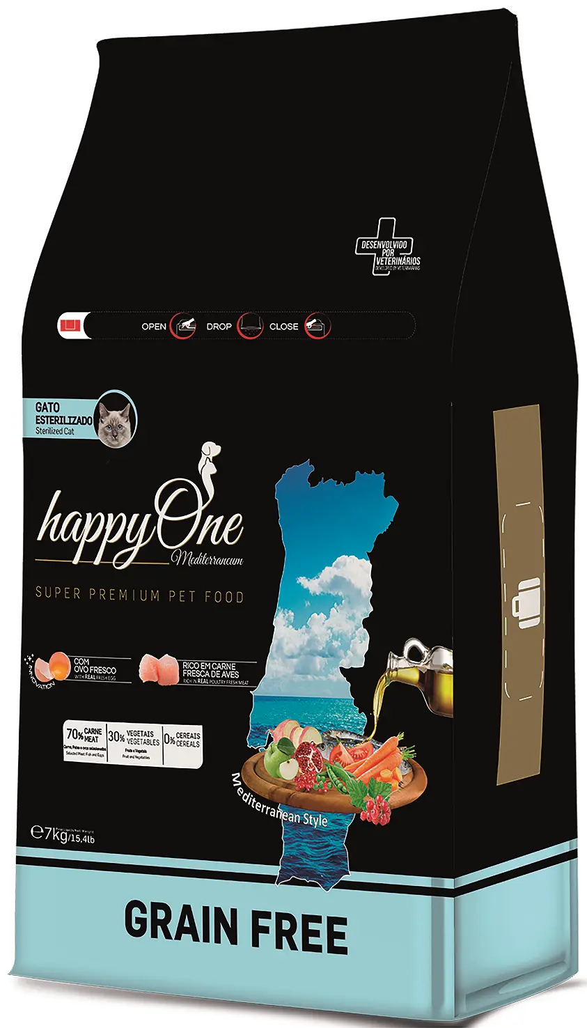 HappyOne mediterraneum cat sterilised fresh chicken 7 kg - Van Noord's ...
