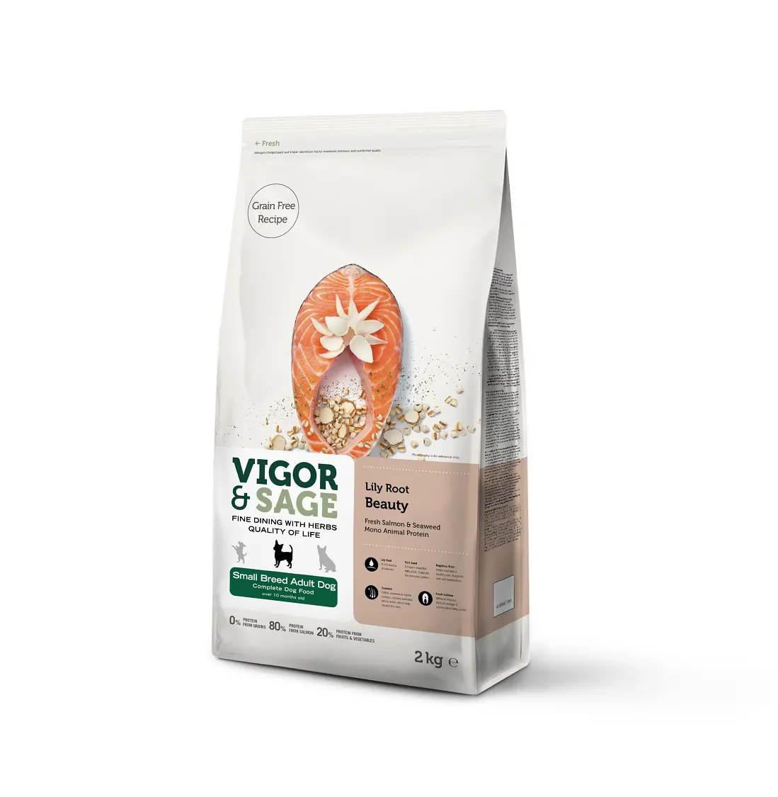 Vigor&Sage dog adult small breed Lily root beauty 2 kg hondenvoer - Van ...