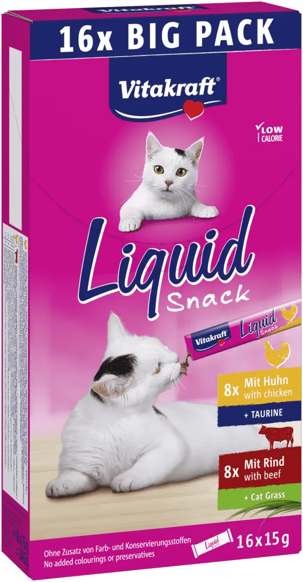Vitakraft cat-liquid snack multipack kip en rund 16 x 15 gram - Van ...