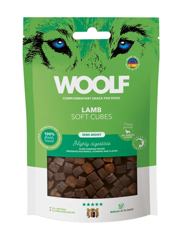 Woolf Soft Cubes monoprotein Lamb lam 100 gram - Van Noord's Dierenvoeders