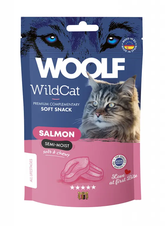 Woolf Wildcat snacks Salmon zalm kat 50gr. - Van Noord's Dierenvoeders